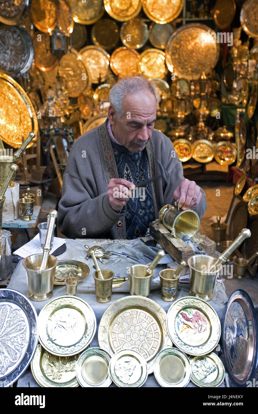 Tunisia, Tunis, Medina, bazaar, dealer, silver, North Africa, town ...