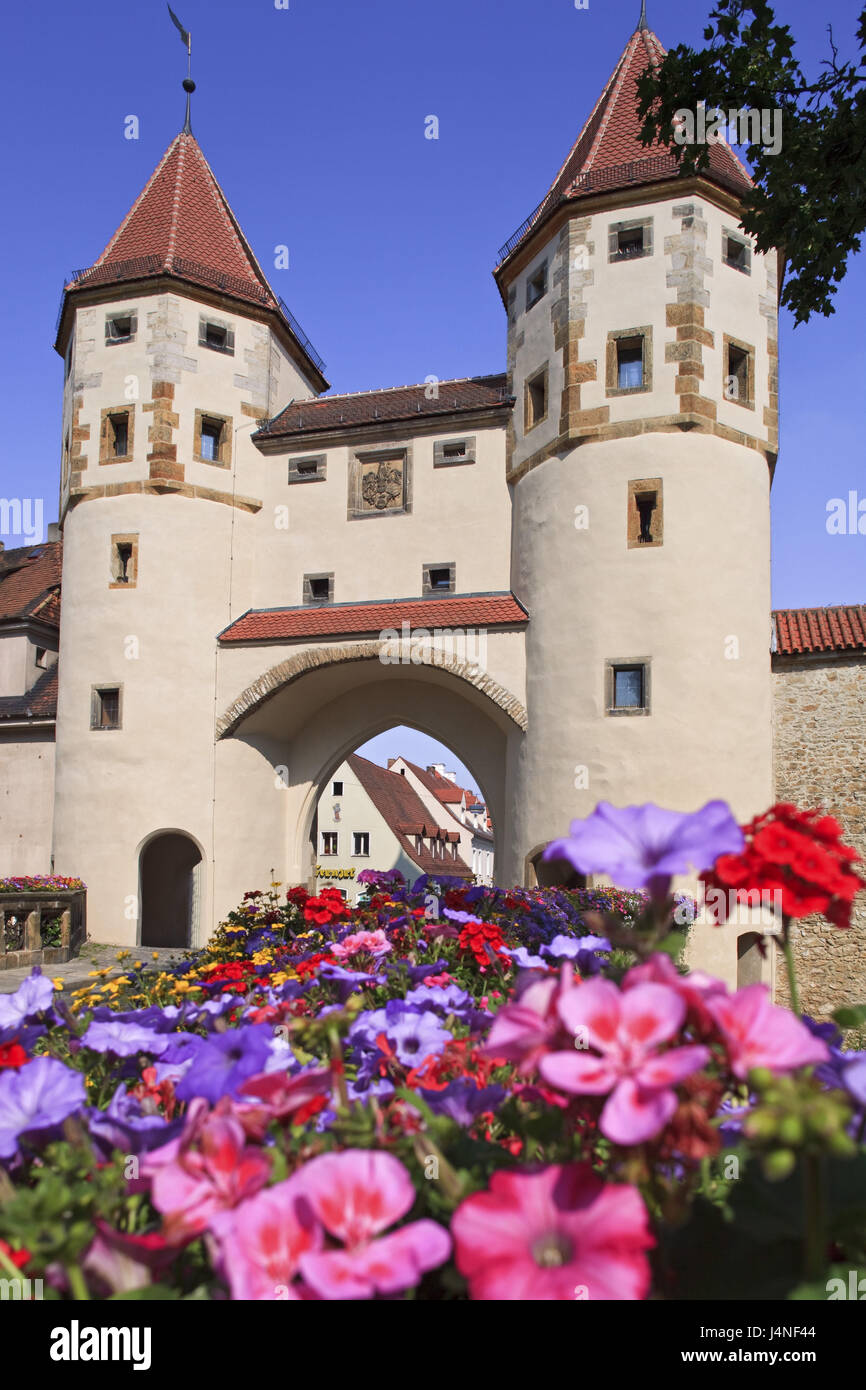 Germany, Bavaria, Upper Palatinate, Amberg, Nabburger gate, curtain ...