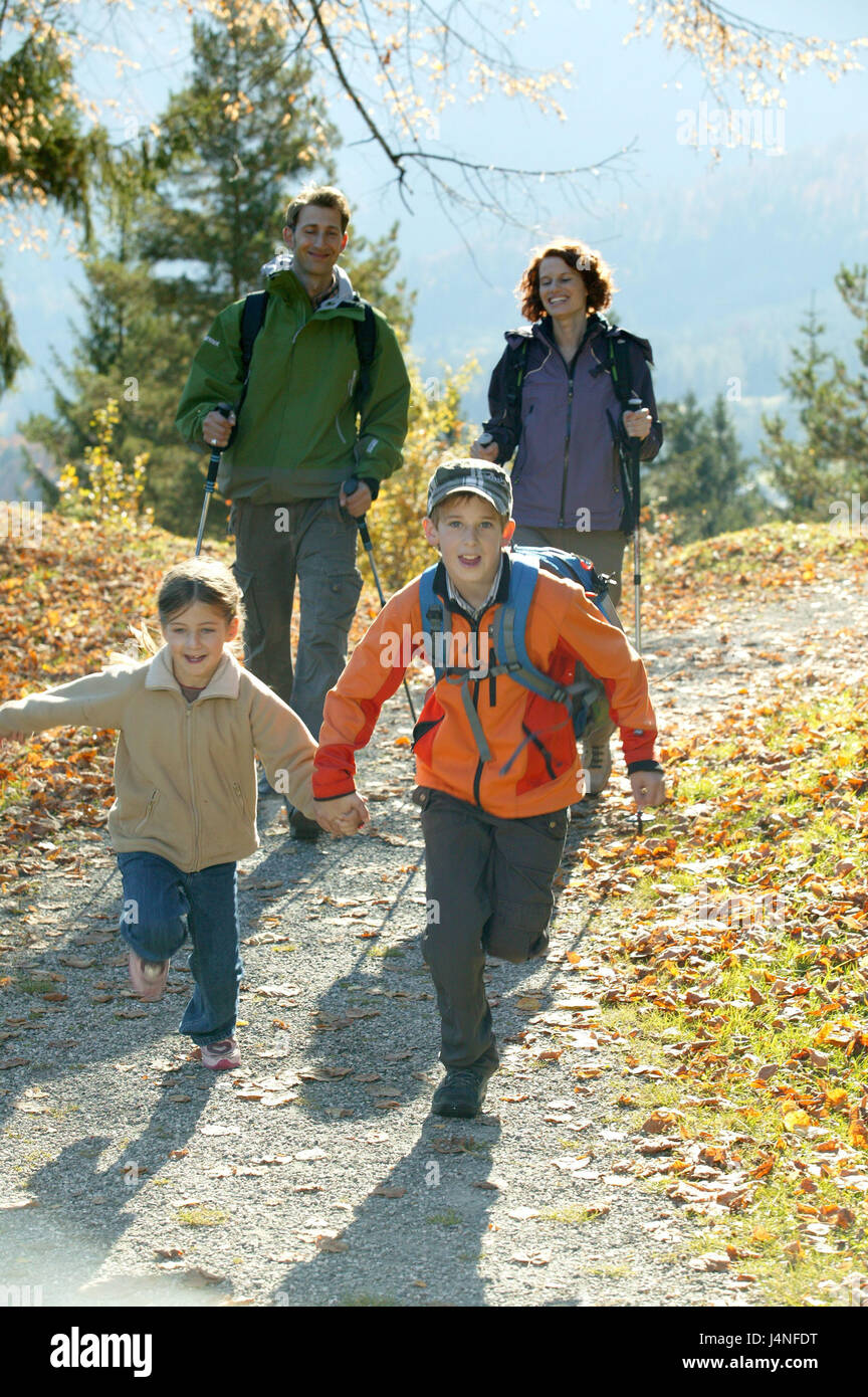 Family, walk, footpath, autumn, model released, people, parents, adults ...