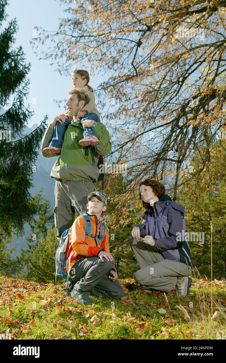 Family, walk, meadow, view, enjoy, model released, people, parents ...