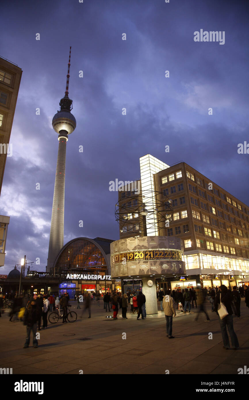 Germany, Berlin, Alexander's square, television tower, world time clock ...