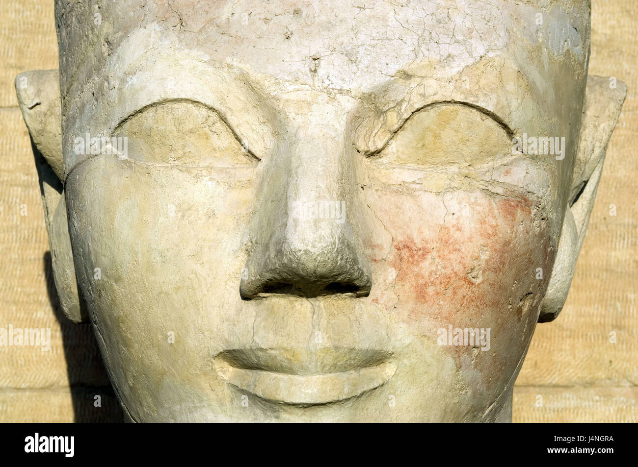 Egypt, Thebes, temple of the queen Hatshepsut, statue, detail, head ...