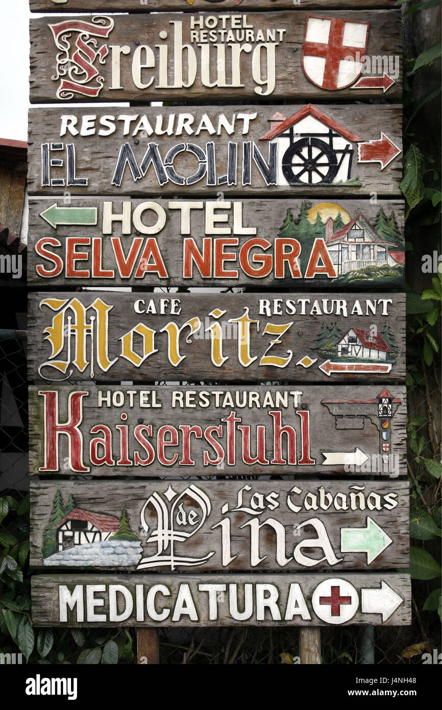 Venezuela, Colonia Tovar, German colony, signs, signposts Stock Photo ...