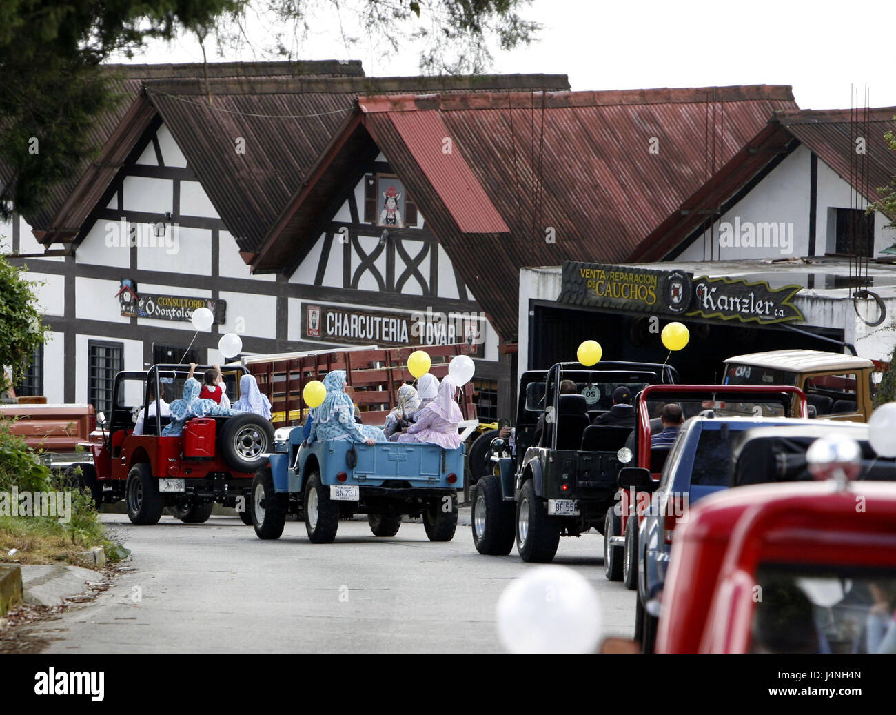 Venezuela, Colonia Tovar, German colony, feast, save, vehicles Stock ...