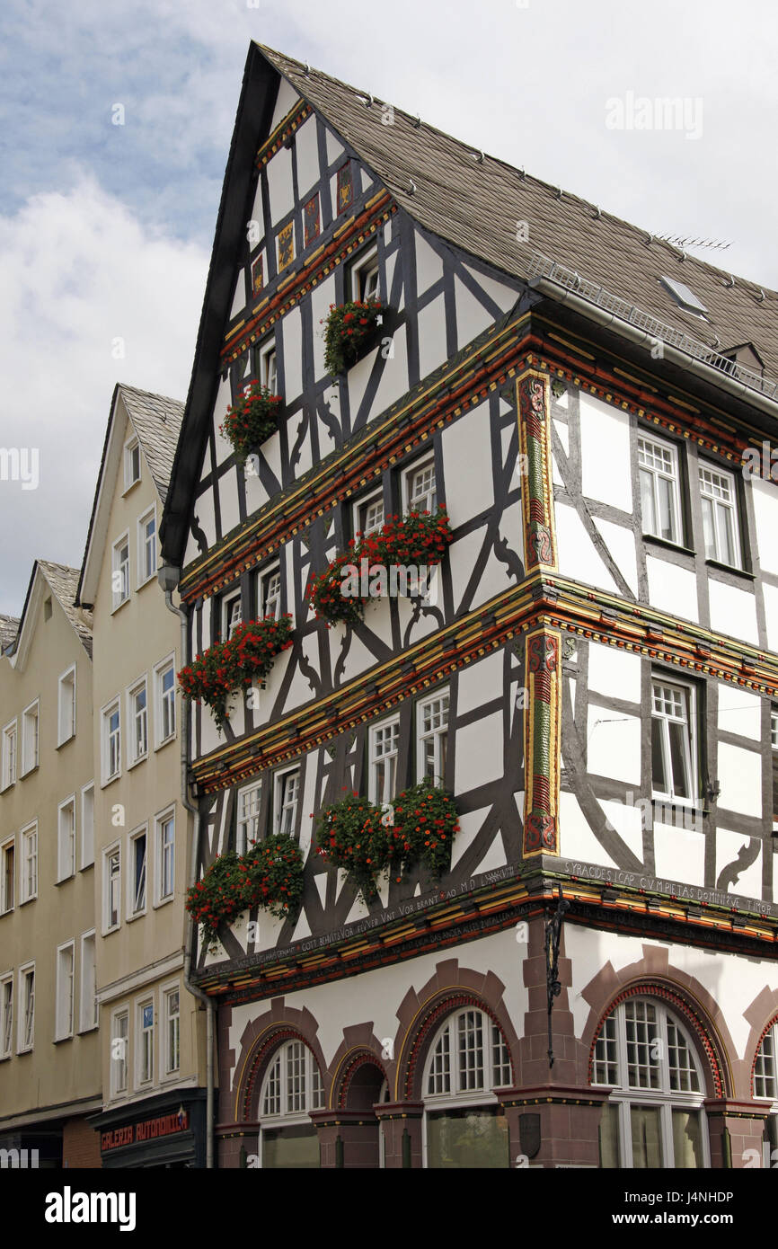 Germany, Hessen, Wetzlar, Old Town, half-timbered house, outside ...