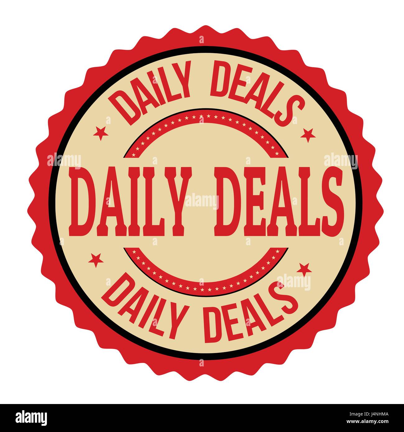 Daily deals sticker or label on white background, vector illustration ...