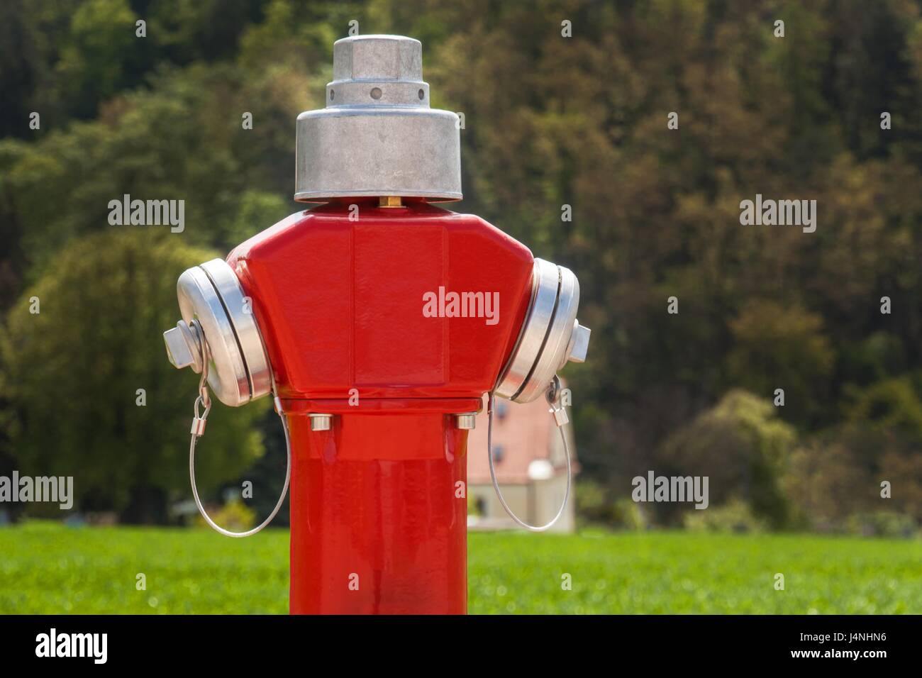 New fire hydrant on building site. Street construction. Fire safety ...