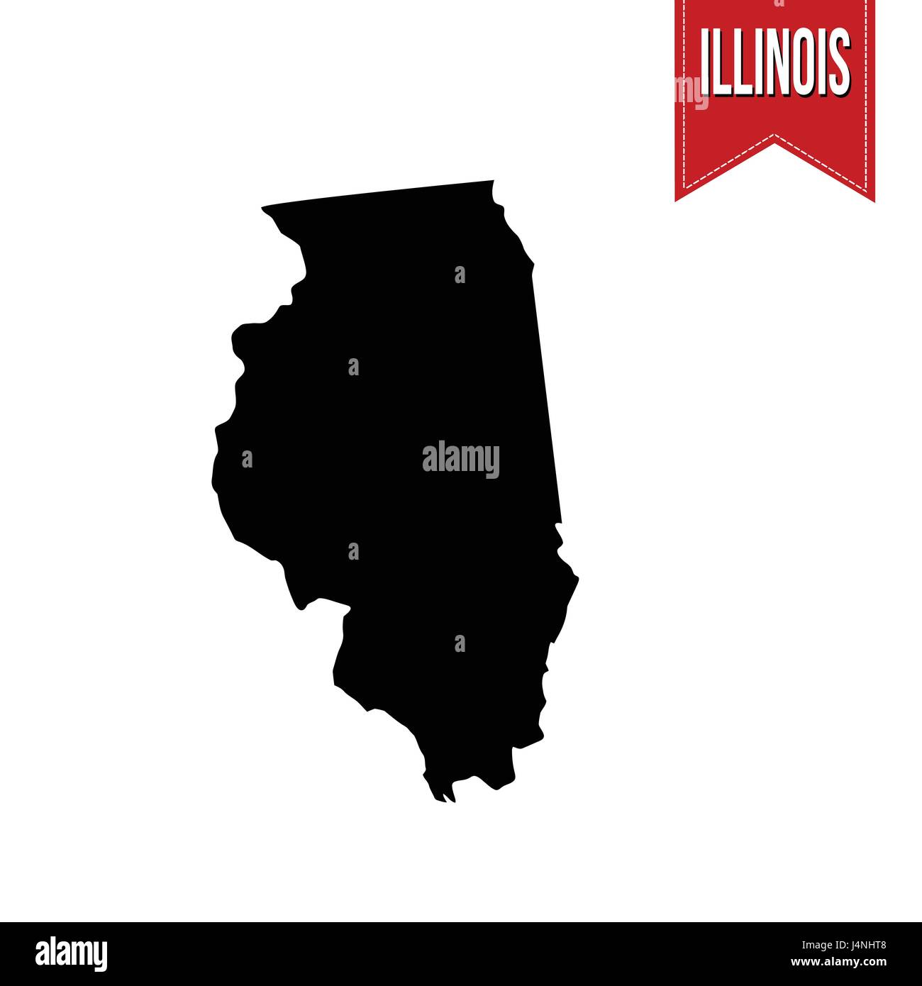 Map of Illinois on white background, vector illustration Stock Vector ...