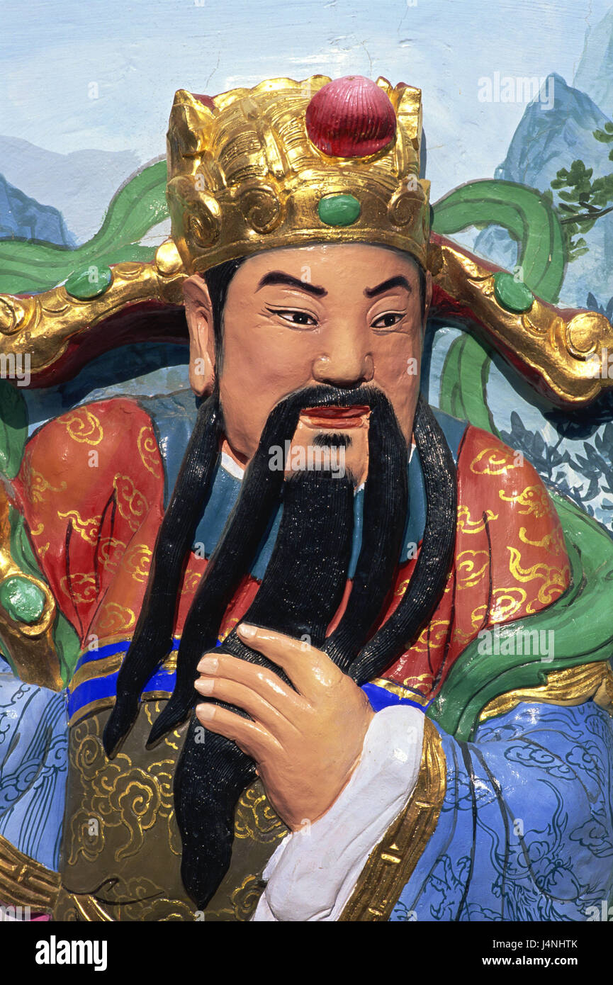 Taiwan, Kaohsiung, Cijin Iceland, Tianhou temple, relief, character ...