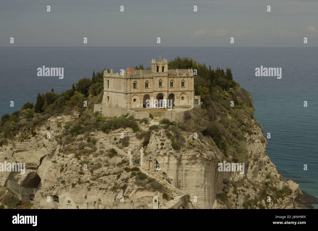 Italy, Calabria, Tropea, hill, church Santa Maria dell Isola ...