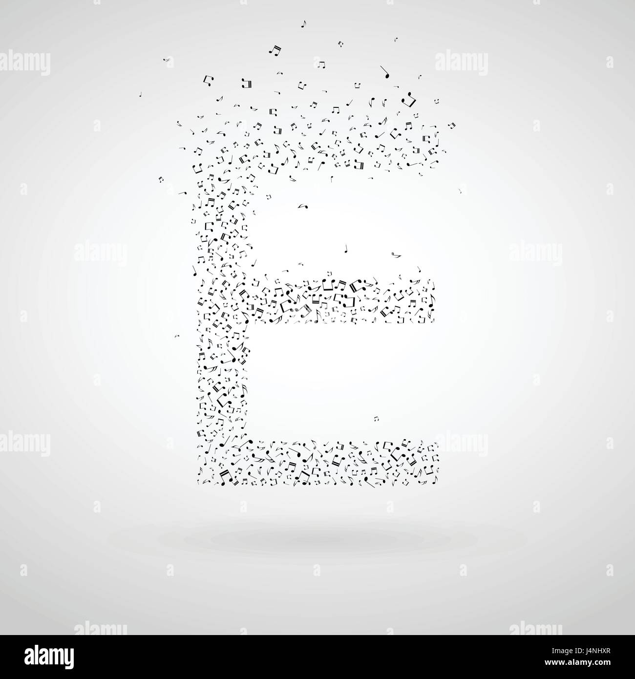 E letter made from floating music notes Stock Vector Image & Art - Alamy