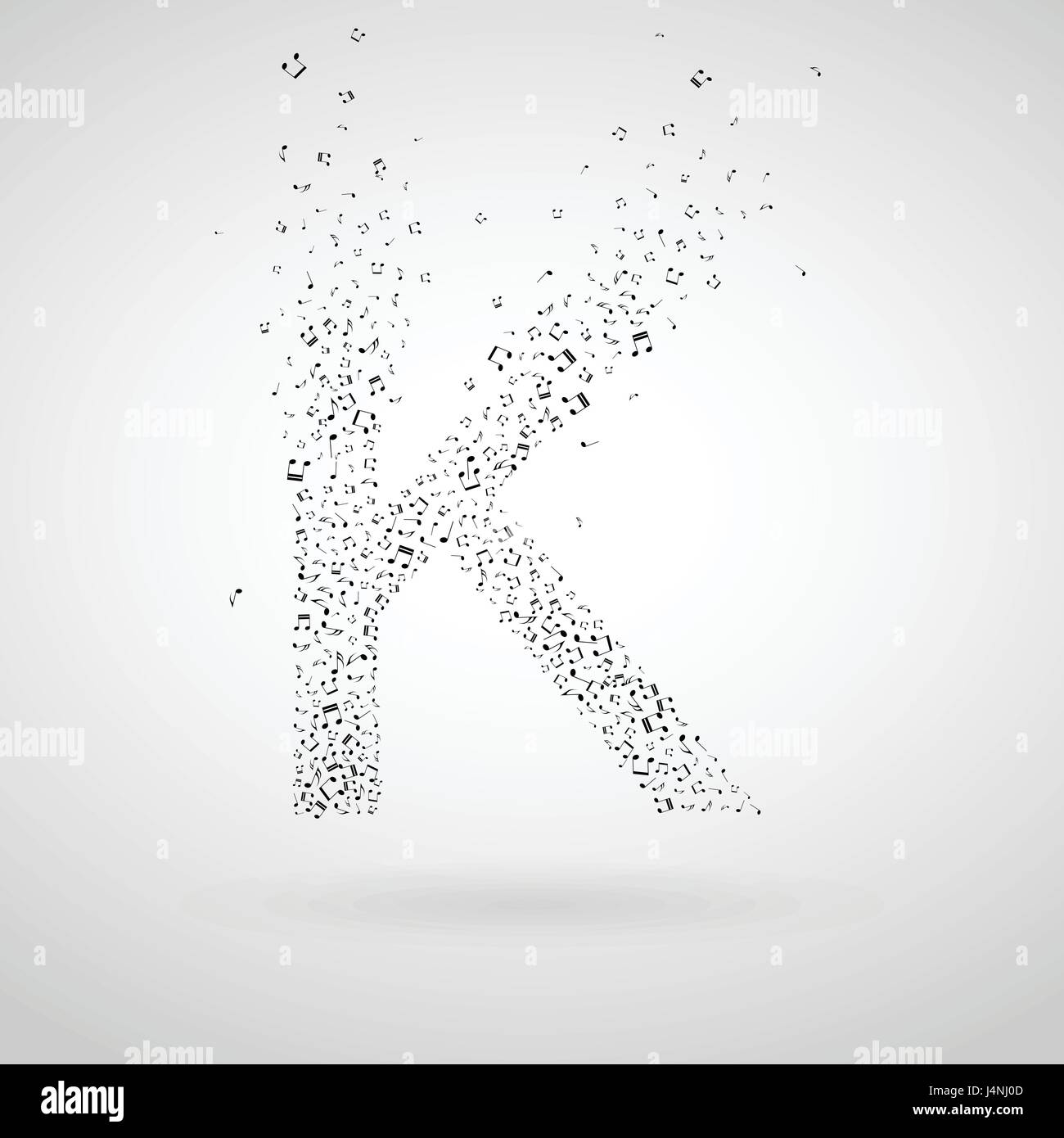 K letter made from floating music notes Stock Vector Image & Art - Alamy