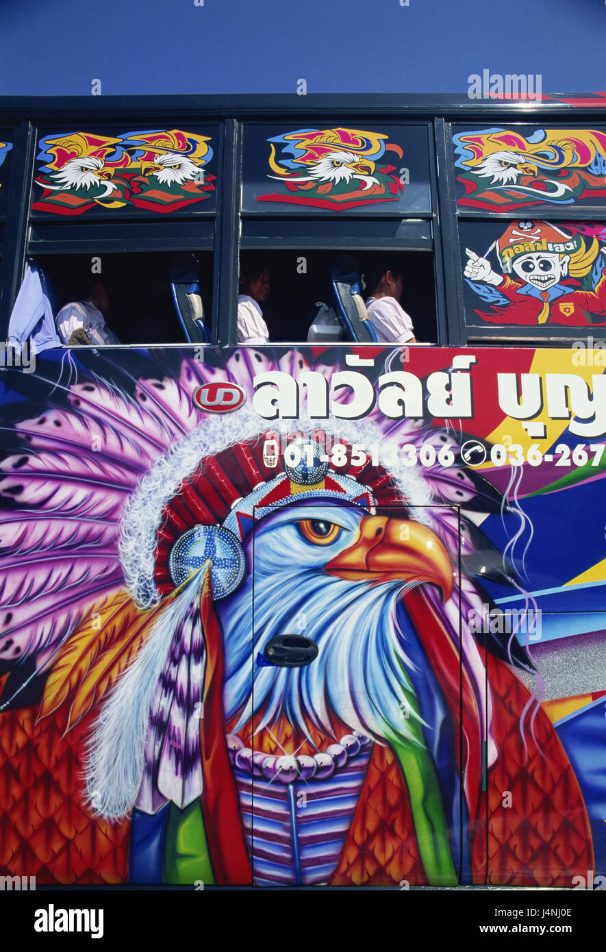 Thailand, Bangkok, coach, colorfully, preview, detail Stock Photo - Alamy