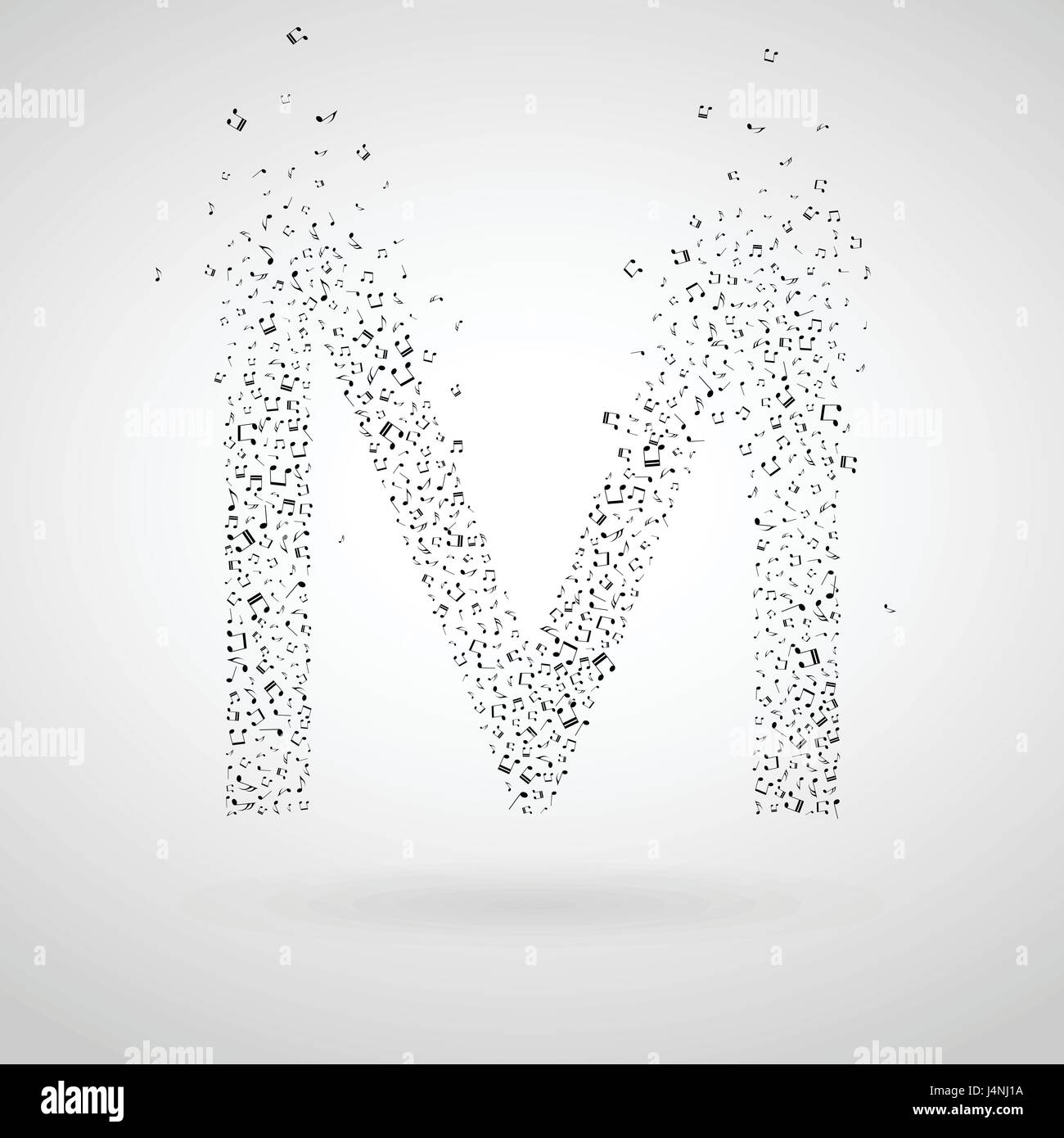 M letter made from floating music notes Stock Vector Image & Art - Alamy