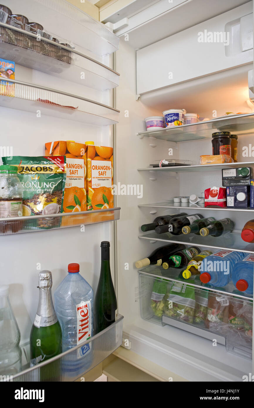 Fridge, openly, food, drinks Stock Photo - Alamy