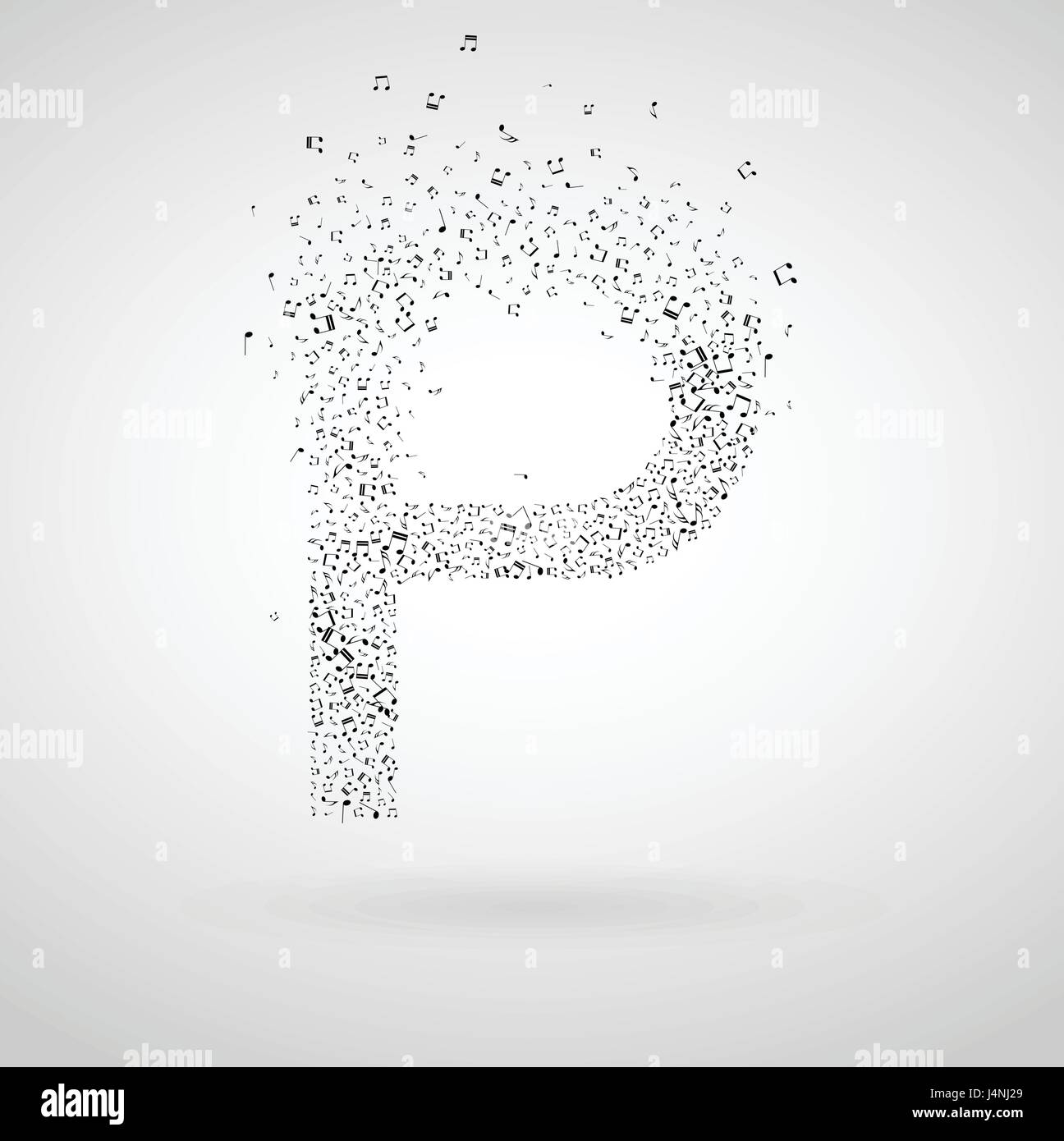 P letter made from floating music notes Stock Vector Image & Art - Alamy