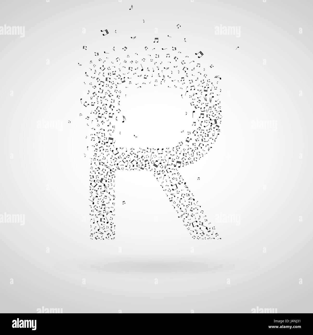R letter made from floating music notes Stock Vector Image & Art - Alamy