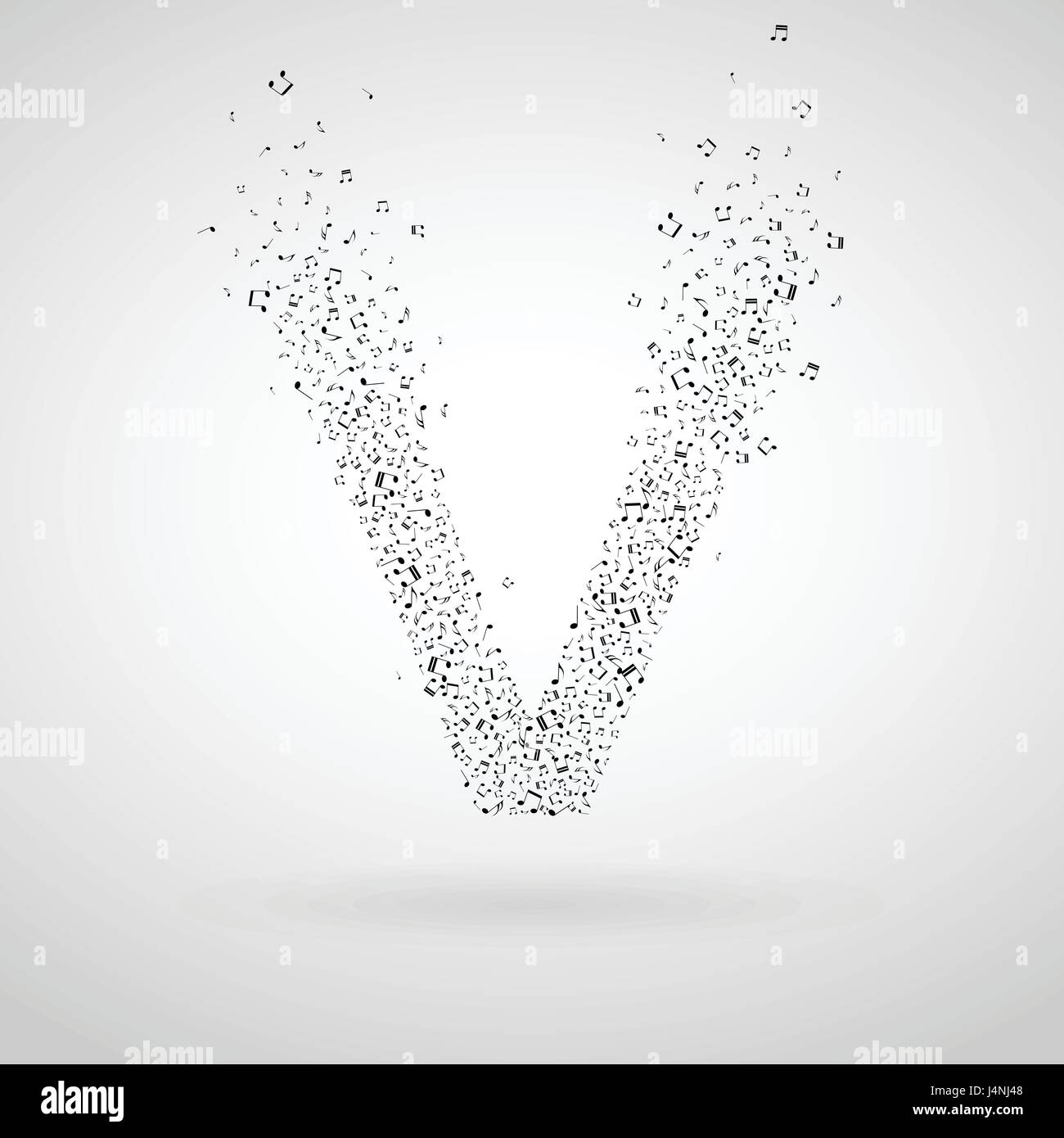 V letter made from floating music notes Stock Vector Image & Art - Alamy