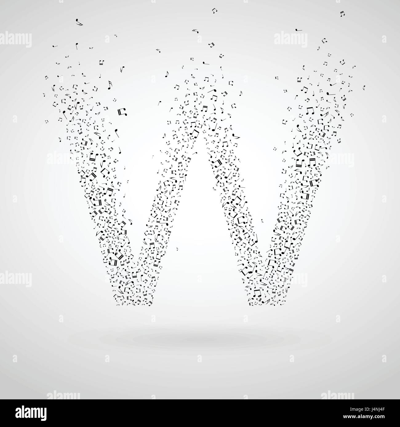 W letter made from floating music notes Stock Vector Image & Art - Alamy
