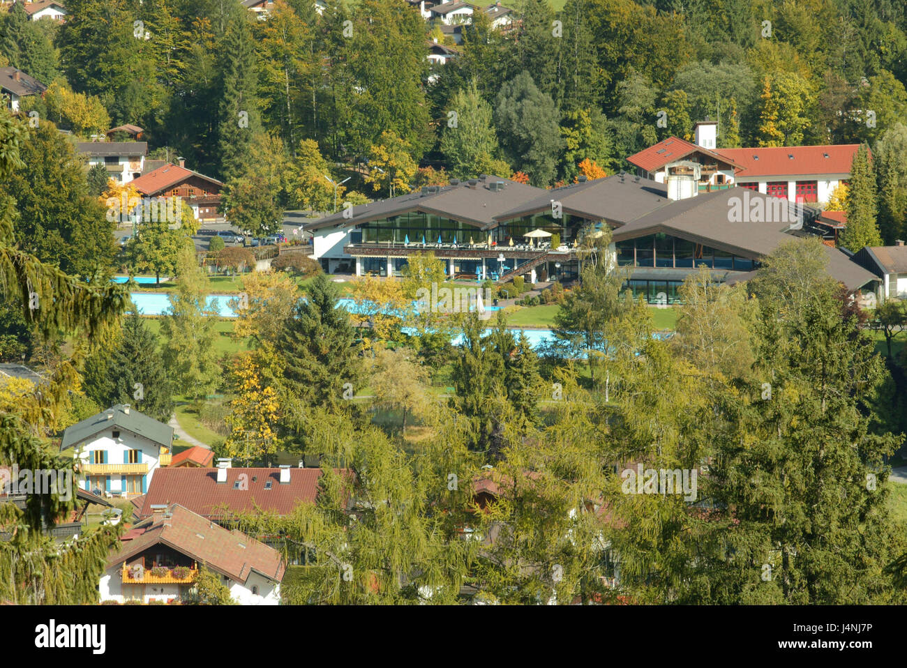 Germany, Bavaria, Grainau, local view, swimming-pool, South Germany ...