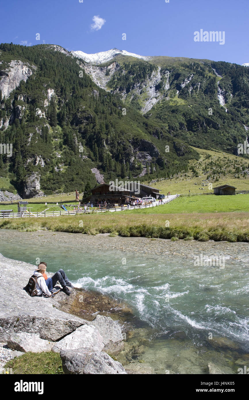 Austria, Salzburg country, Krimmler Achental, alpine hut, mountain ...