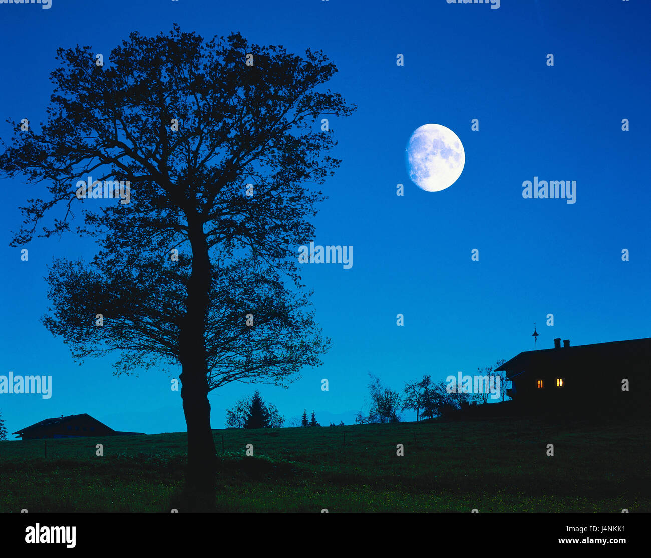 Moonlit hill silhouette hi-res stock photography and images - Alamy