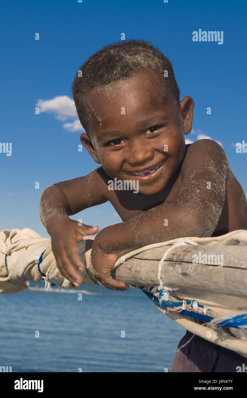 Madagascar, Mahajanga, boy, smile, portrait, no model release Stock ...