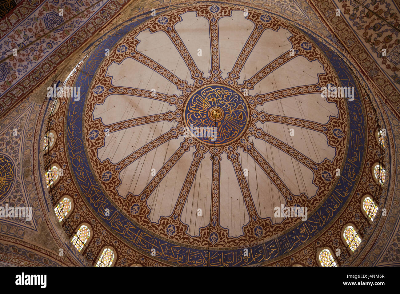 Turkey, Istanbul, blue mosque, interior view, dome Stock Photo - Alamy