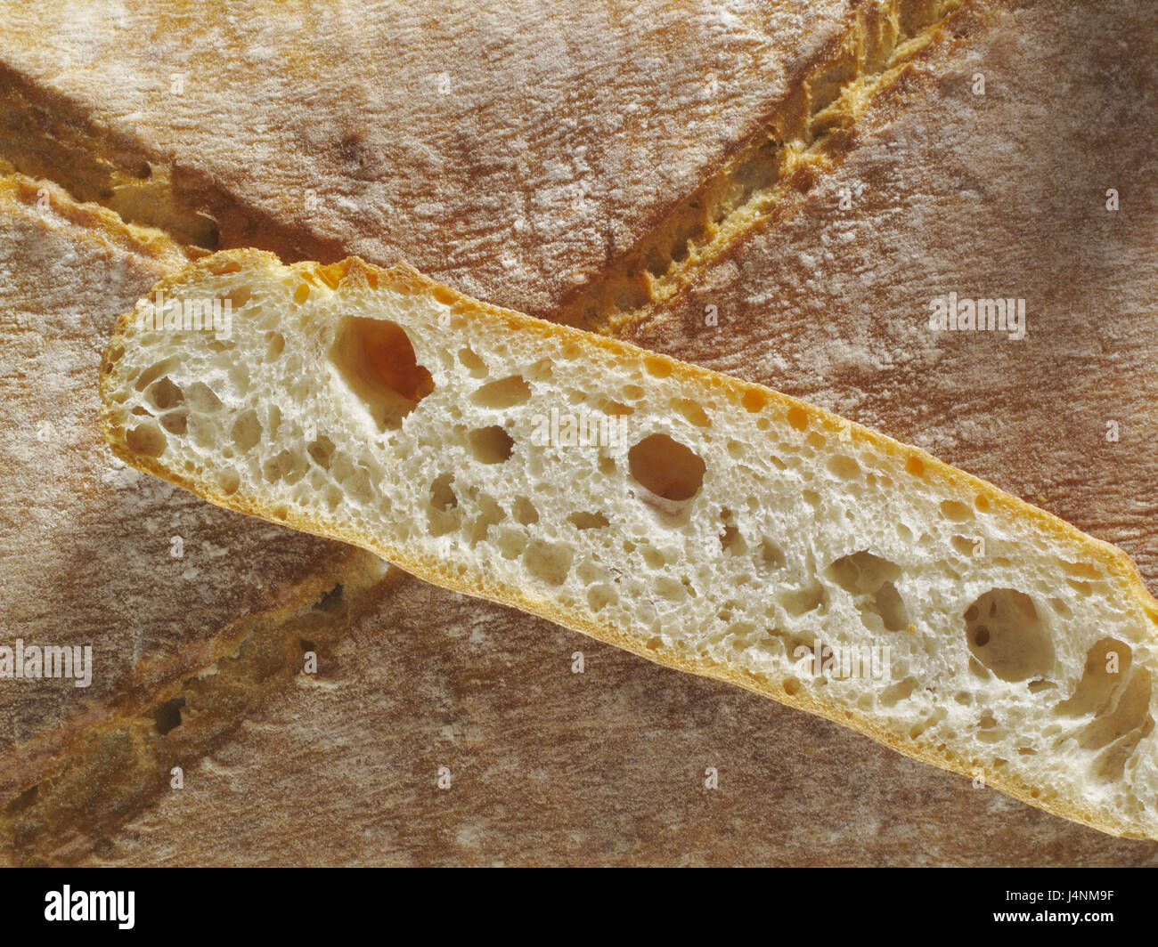 Ciabatta, close up, bread, bread sort, slice of bread, first slice ...