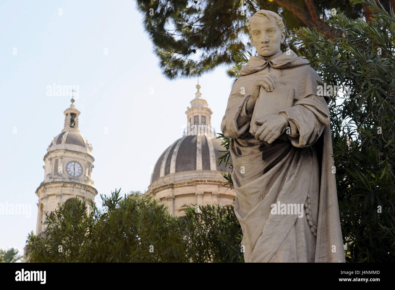 Italy, island Sicily, Catania, cathedral, statue, detail Stock Photo ...