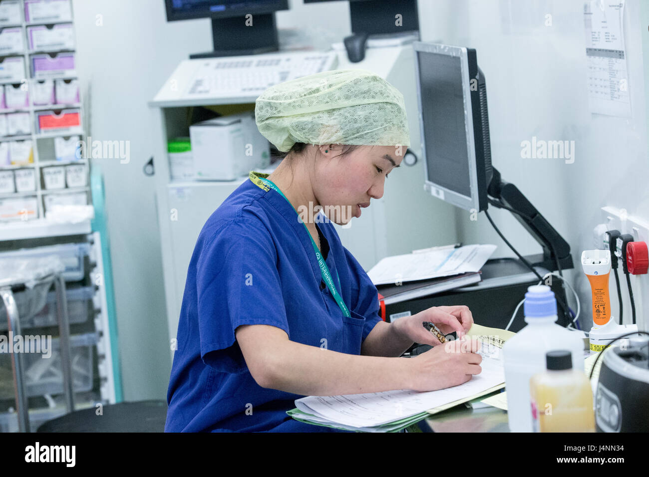 NHS staff working hard to keep the system functioning at its best Stock ...