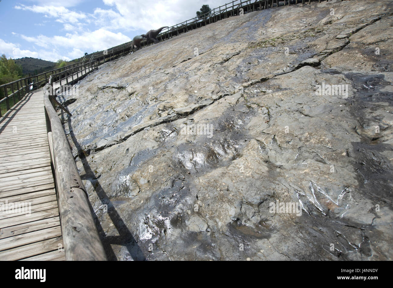 Footprints of theropod Allosaurus dinosaur in La Virgen del Campo site ...
