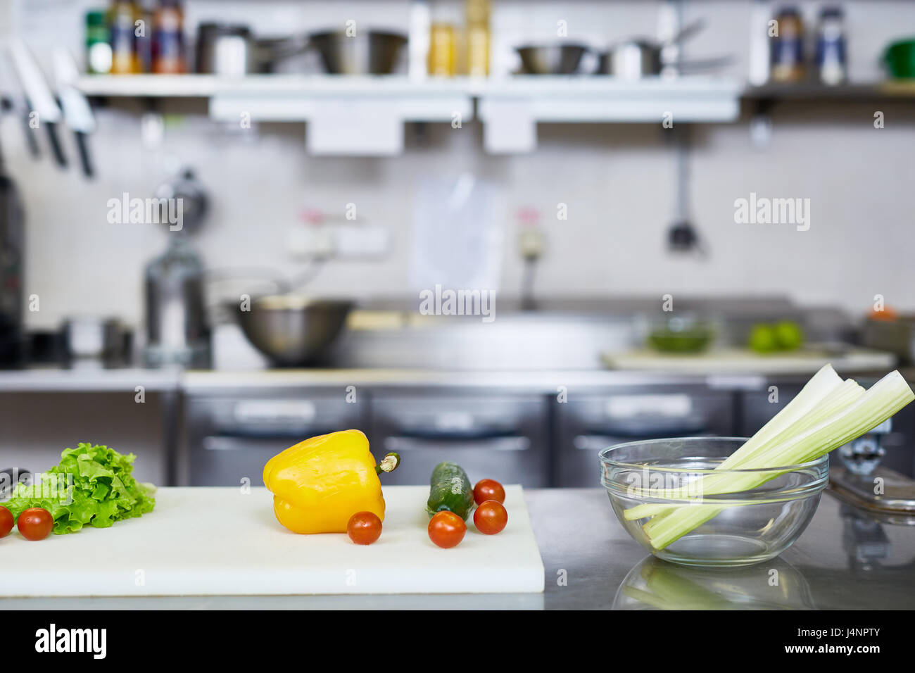 Healthy and fresh food on workplace of chef Stock Photo - Alamy