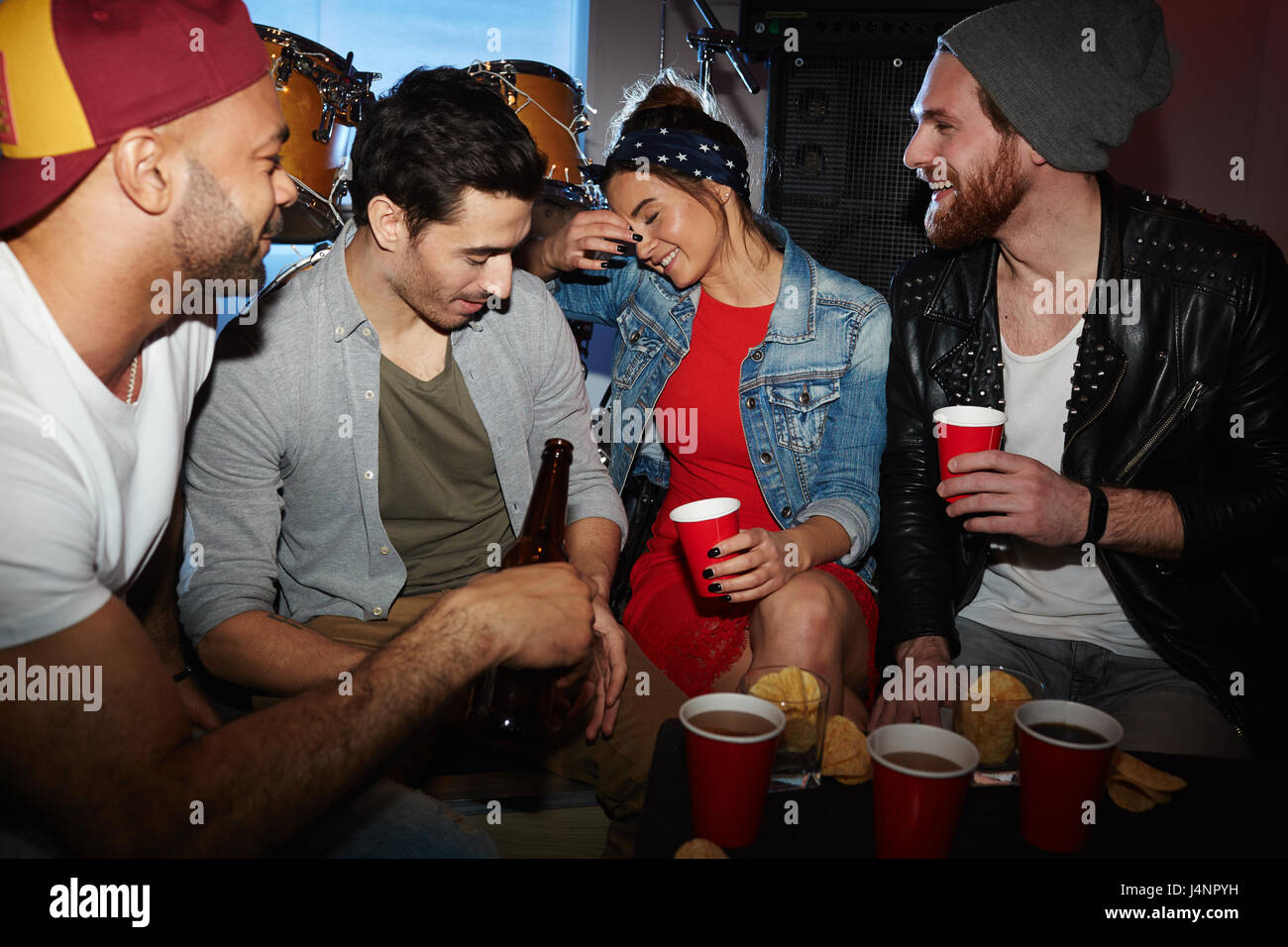 People talking at night club hi-res stock photography and images - Alamy