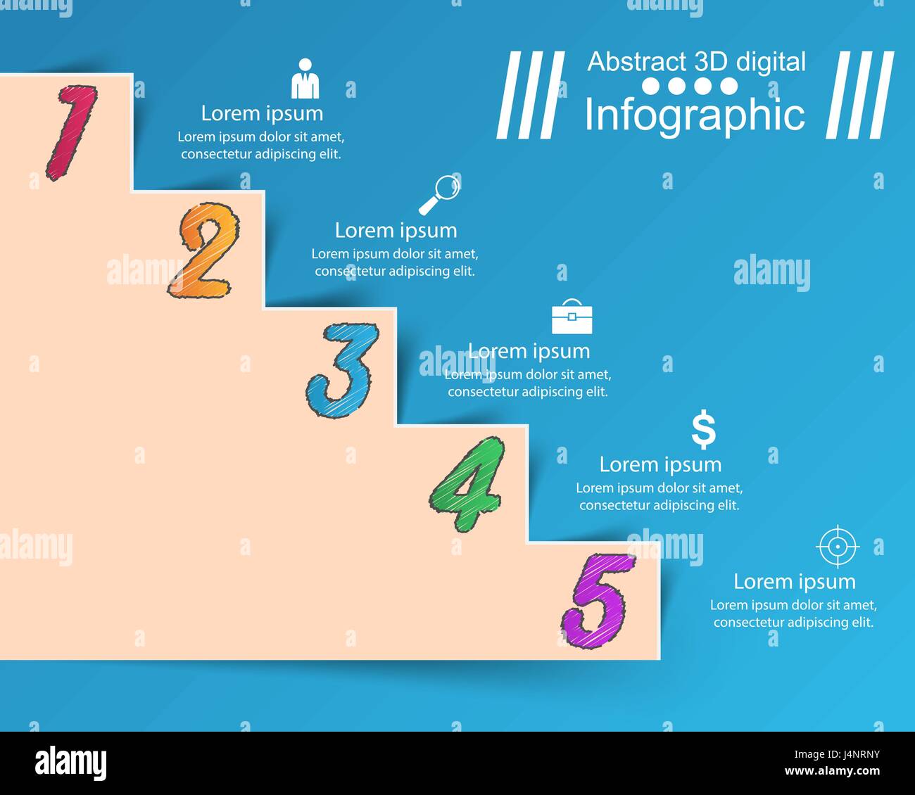 Infographics up the ladder to success. Business stair Stock Vector ...