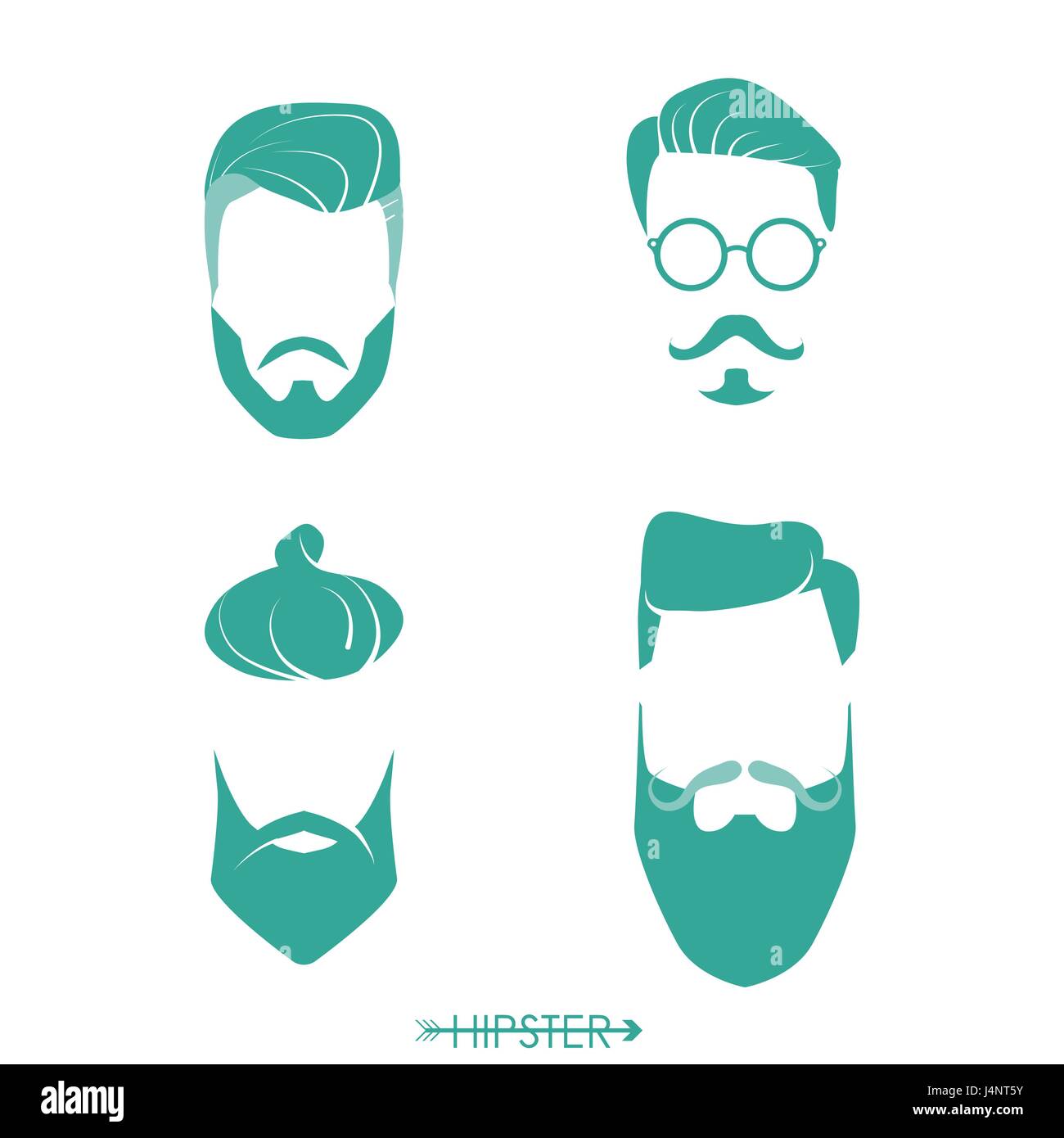 Beard guy logo Stock Vector Images - Alamy