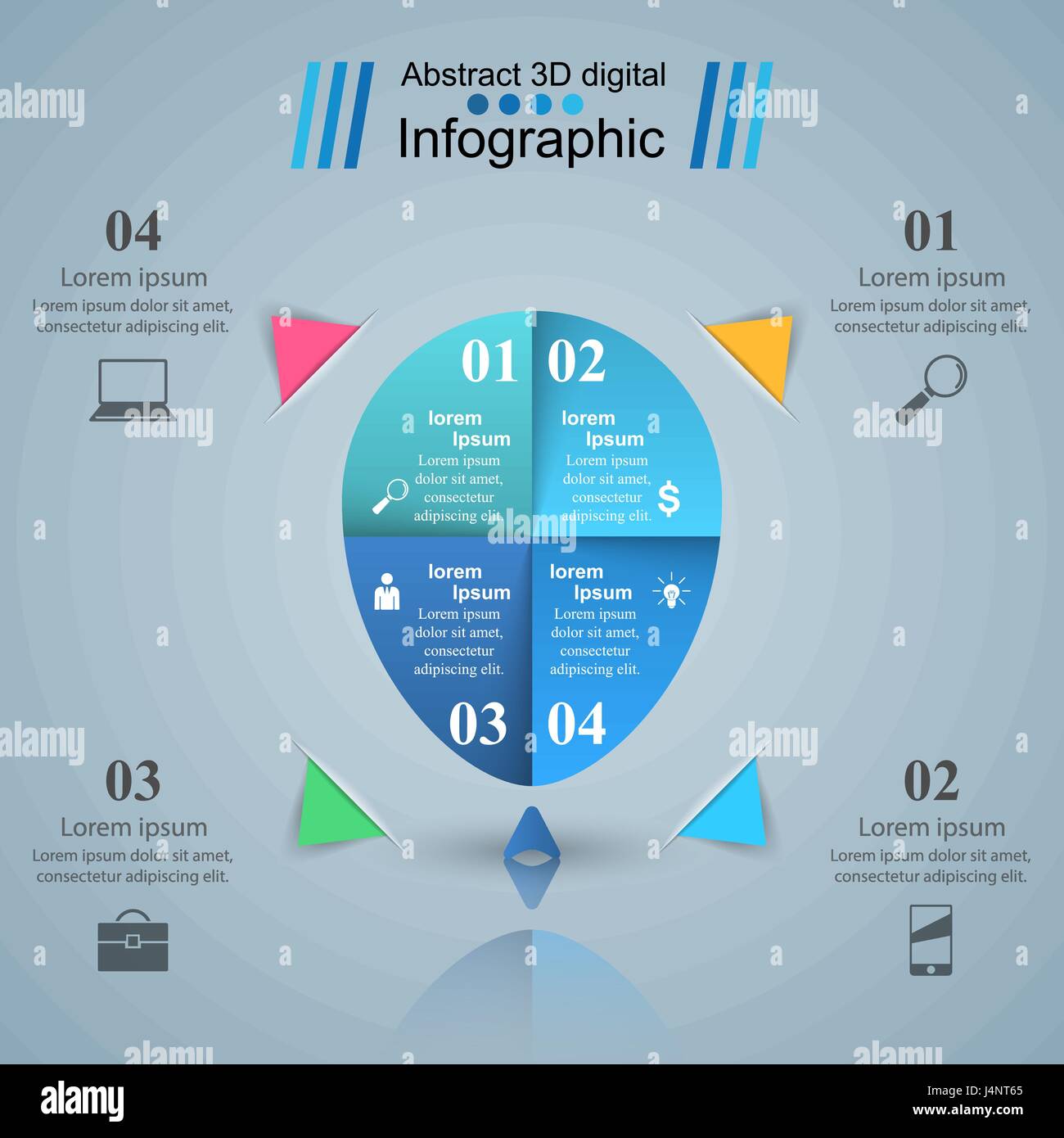 Abstract 3D digital illustration Infographic. Balloon icon Stock Vector ...