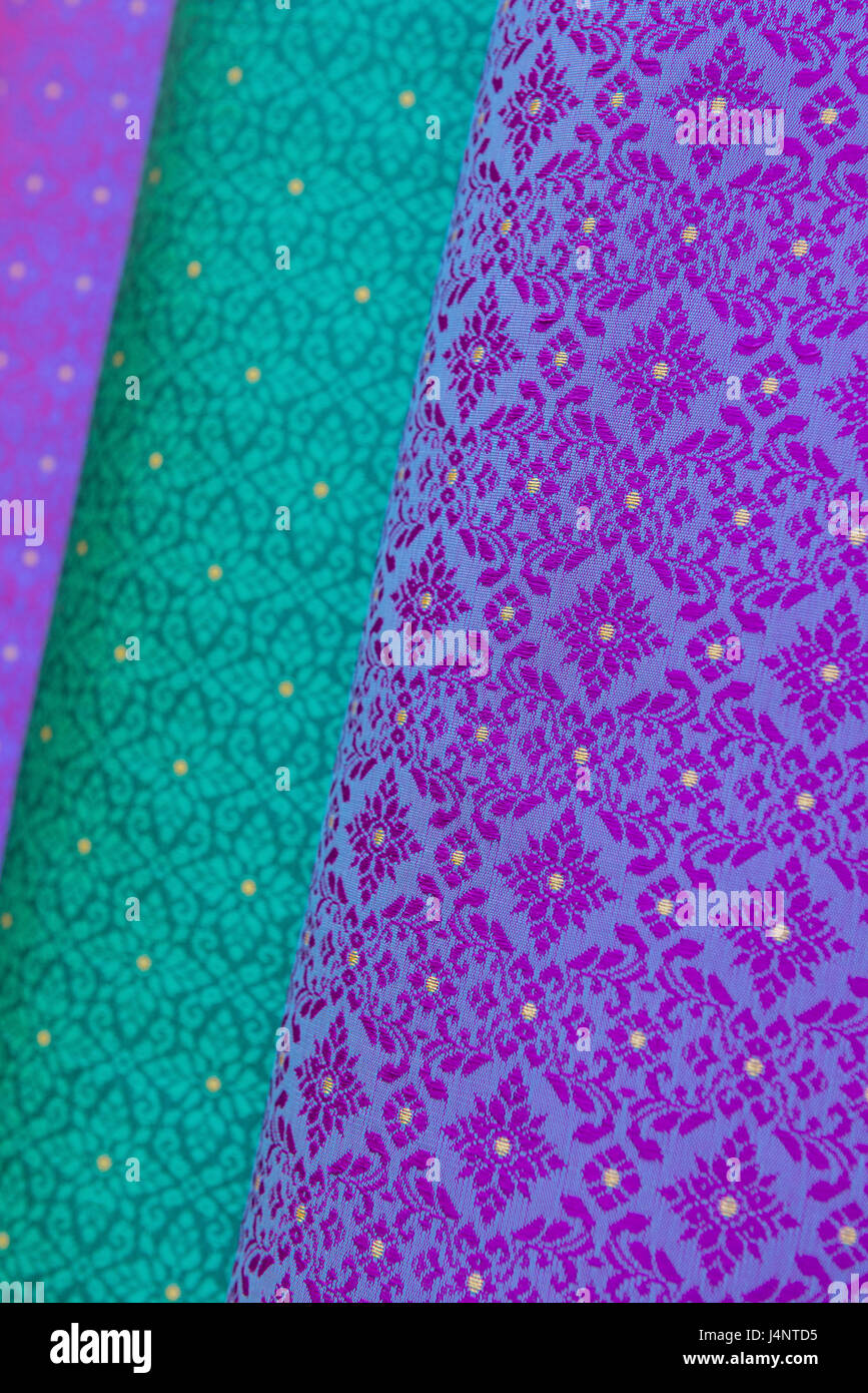 colorful Thai fabric, Thai silk Stock Photo - Alamy