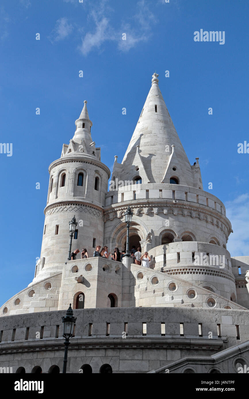 Part of Fisherman's Bastion (Halászbástya), a terrace in neo-Gothic and ...