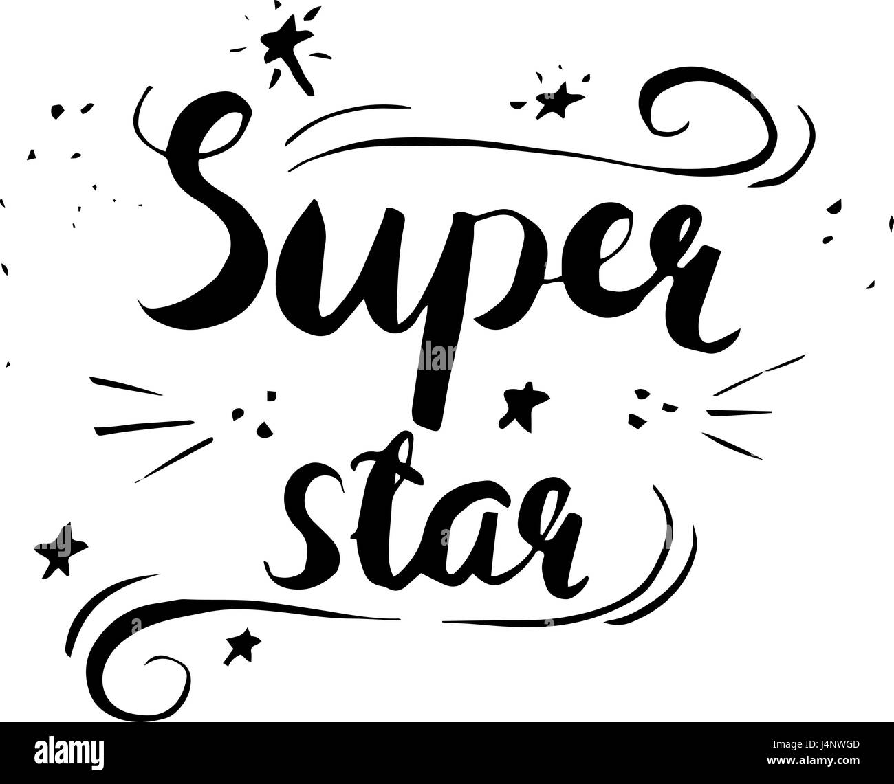 Super star phrase calligraphy. Vector lettering motivational poster or ...