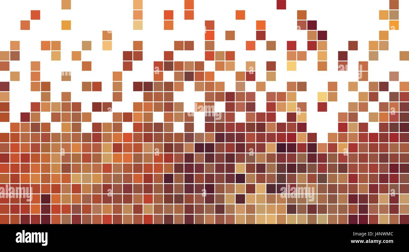 abstract vector square pixel mosaic background - red Stock Vector Image ...
