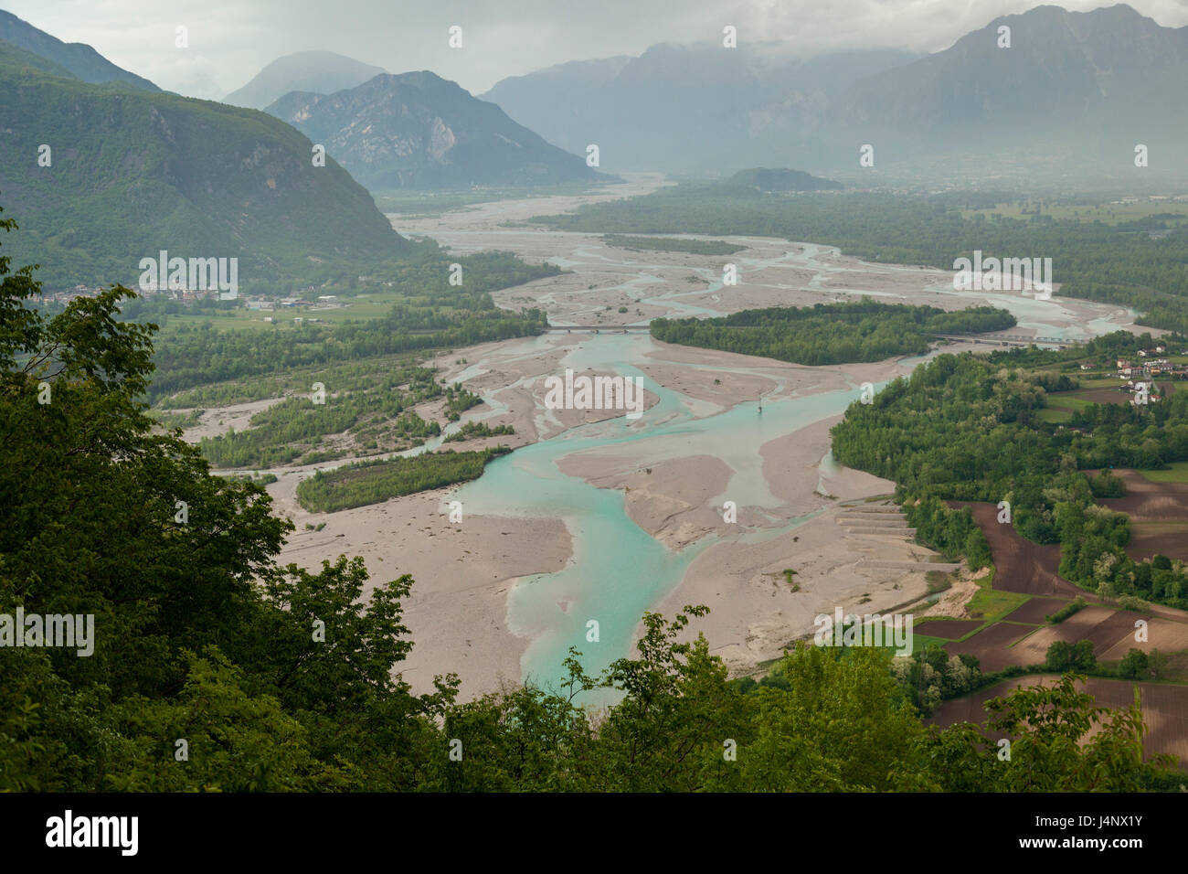 Tagliamento River in Italian Alps Stock Photo - Alamy