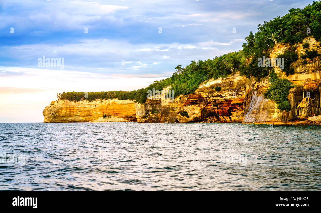 Rock formations at Pictured Rocks National Lakeshore on Upper Peninsula ...