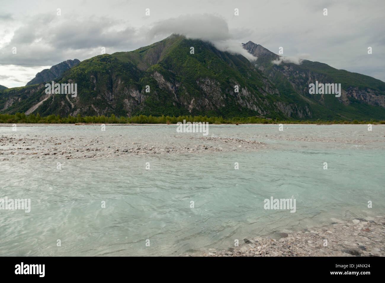Tagliamento River in Italian Alps Stock Photo - Alamy