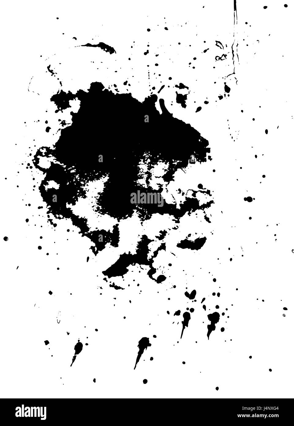Vector black ink blot isolated on a white background. Grunge texture ...