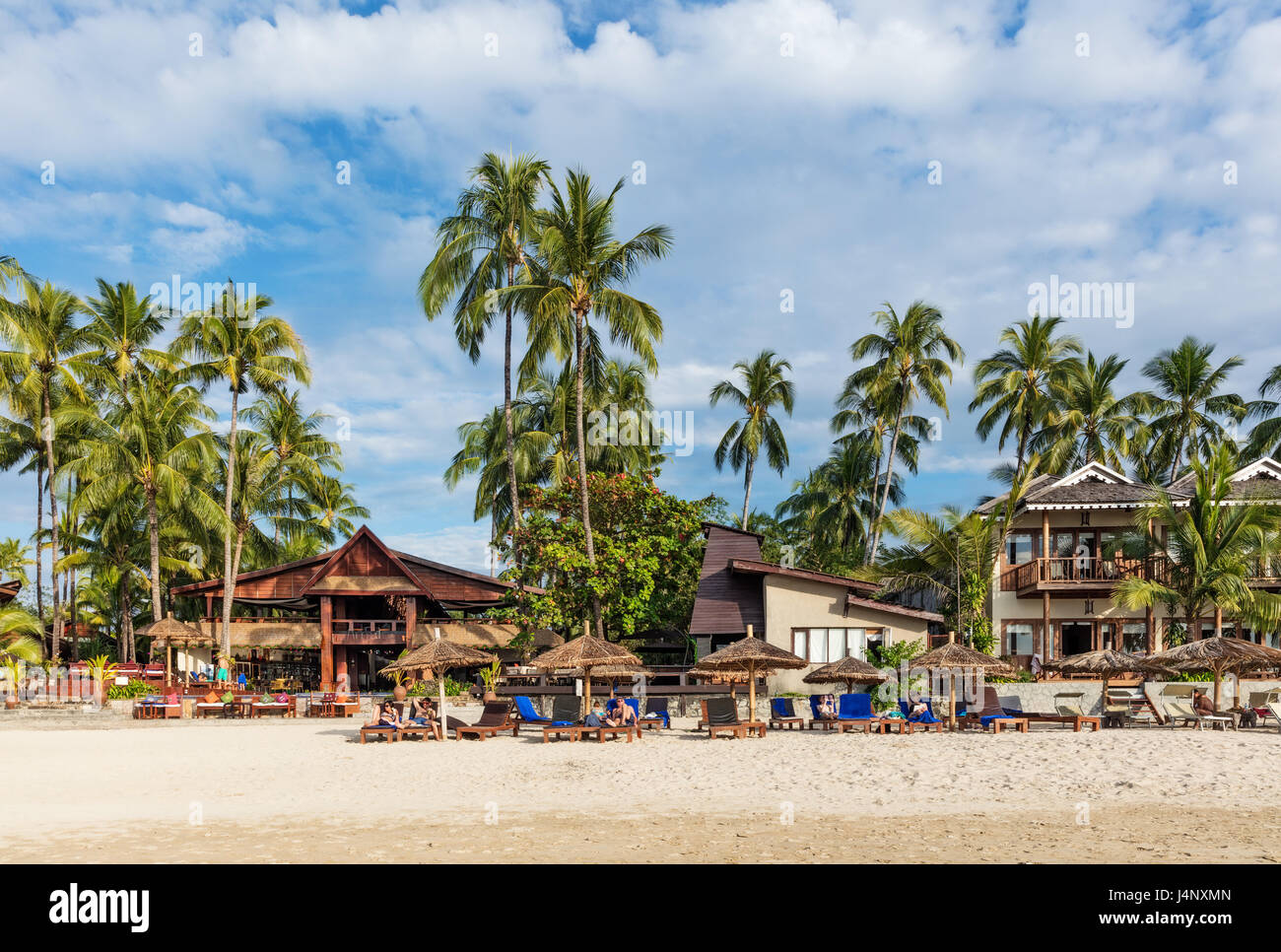 Stock Photo - Palm beach, Ngapali Beach, Thandwe, Rakhine Coast, Bay of ...