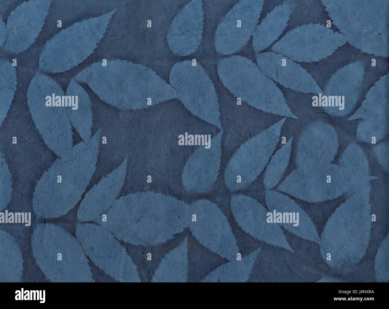 Hand made paper background with plant textures and silhouettes. Old ...