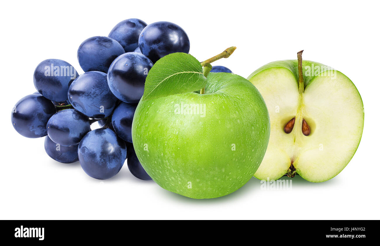 apples and grapes isolated on white background Stock Photo - Alamy