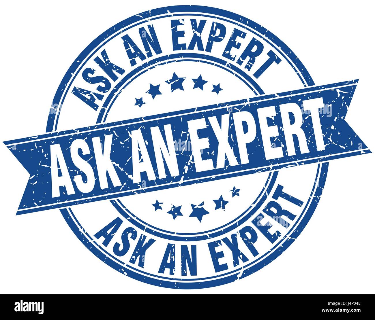 ask an expert round grunge ribbon stamp Stock Vector Image & Art - Alamy