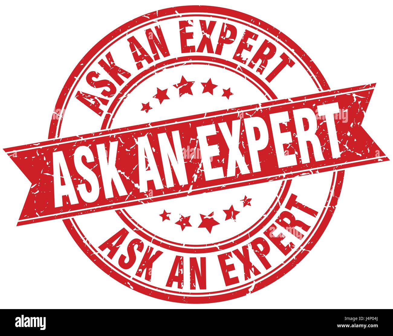 ask an expert round grunge ribbon stamp Stock Vector Image & Art - Alamy
